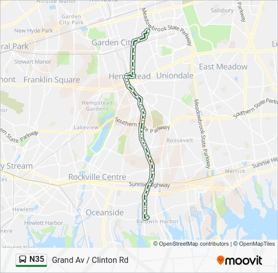 N35 Route: Schedules, Stops & Maps - Roosevelt Field (Updated)