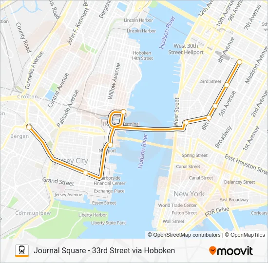 ATW Route: Schedules, Stops & Maps - Journal Square - 33rd Street Via ...