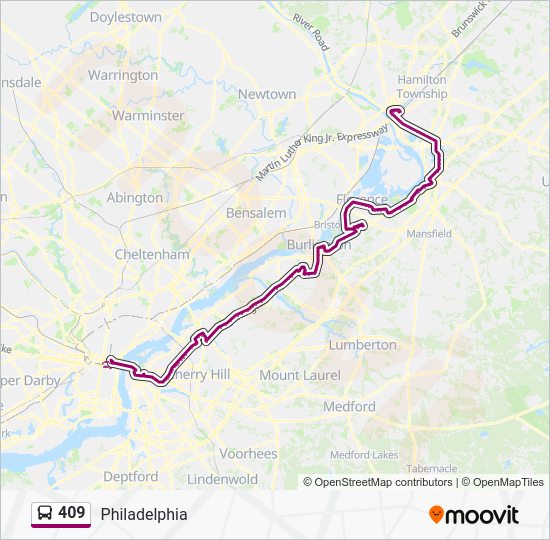 409 Route: Schedules, Stops & Maps - Philadelphia (Updated)