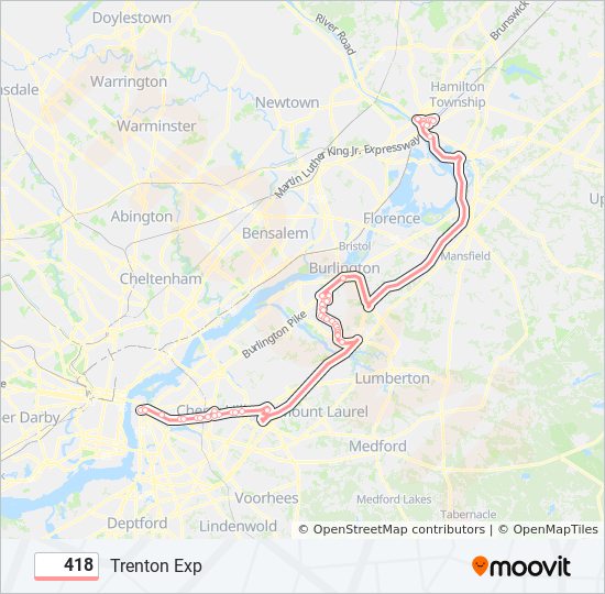 418 Route: Schedules, Stops & Maps - Trenton Exp (Updated)