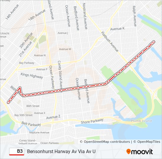 b3 Route: Schedules, Stops & Maps - Bensonhurst Harway Av Via Av U ...
