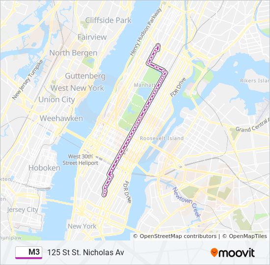 m3 Route: Schedules, Stops & Maps - 125 St St. Nicholas Av (Updated)