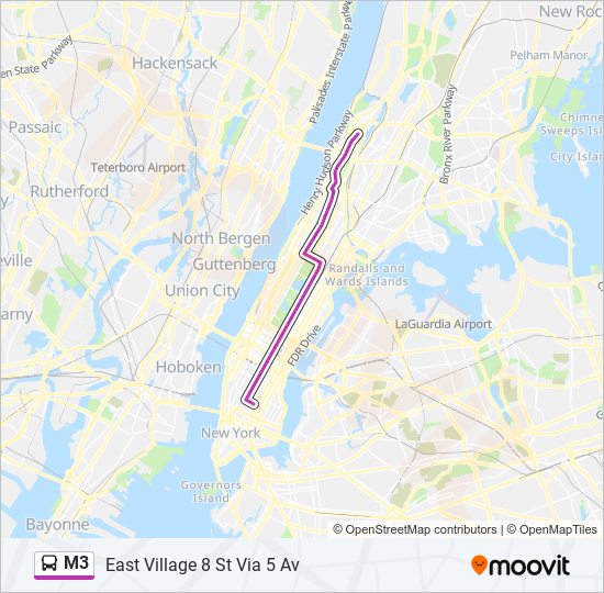 m3 Route: Schedules, Stops & Maps - East Village 8 St Via 5 Av (Updated)