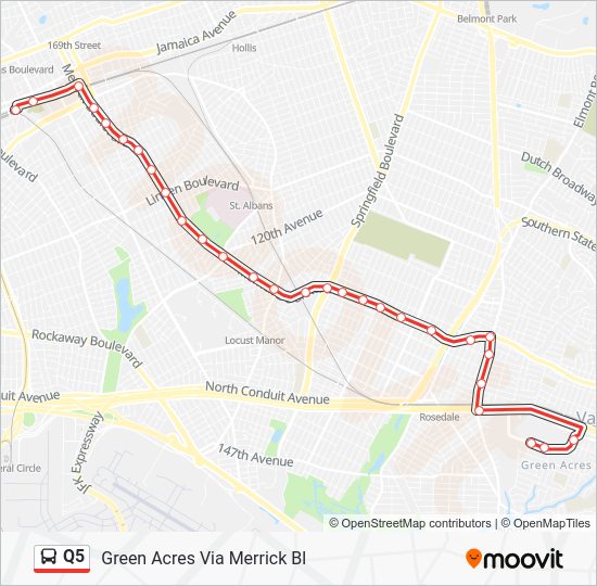 Q5 Route: Schedules, Stops & Maps - Green Acres Via Merrick Bl (Updated)
