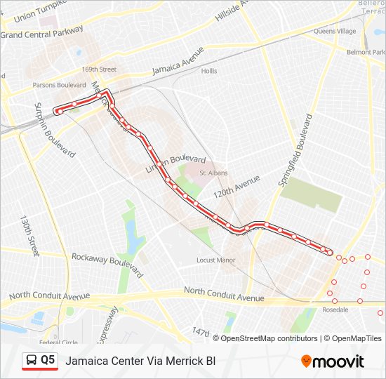 Q5 Route: Schedules, Stops & Maps - Jamaica Center Via Merrick Bl (Updated)