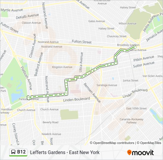 B12 Route: Schedules, Stops & Maps - Lefferts Gardens Ocean Av (Updated)