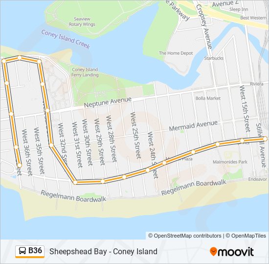 b36 Route: Schedules, Stops & Maps - Stillwell Av (Updated)