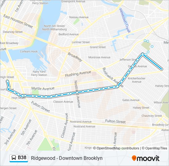 b38 Route: Schedules, Stops & Maps - Downtown Bkln Tillary St (Updated)