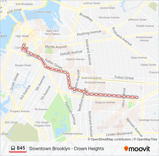 B45 Route: Schedules, Stops & Maps - Crown Heights Ralph Av (Updated)