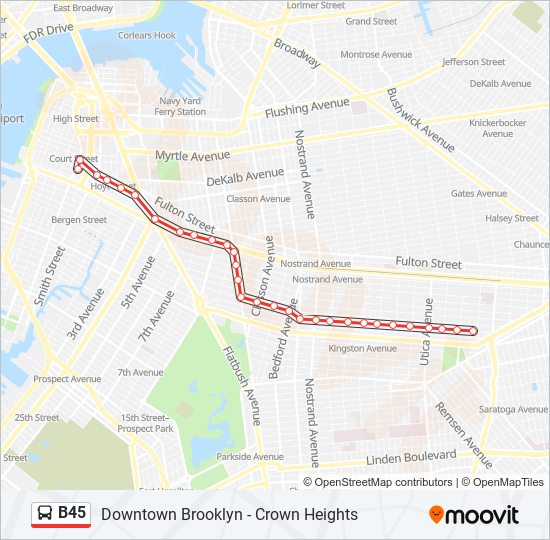 Ruta b45: horarios, paradas y mapas - Downtown Bklyn Court St (Actualizado)