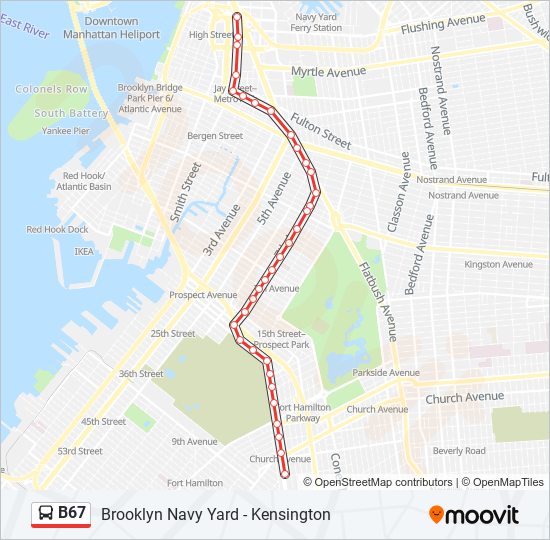 b67 Route: Schedules, Stops & Maps - Downtown Bklyn Sands St Via ...