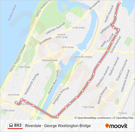 BX3 Route: Schedules, Stops & Maps - Washington Heights G W Bridge ...