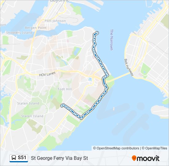 s51 Route: Schedules, Stops & Maps - St George Ferry Via Bay St (Updated)