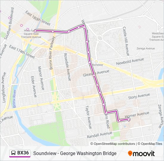 BX36 Route: Schedules, Stops & Maps - Soundview Via Tremont Av (Updated)