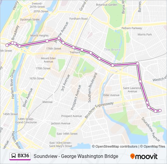 bx36 Route: Schedules, Stops & Maps - Ltd Soundview Via Tremont Av ...