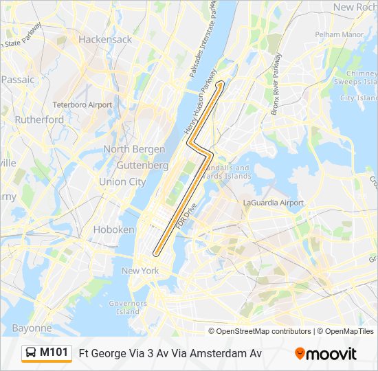 M101 Route: Schedules, Stops & Maps - Ft George Via 3 Av Via Amsterdam ...