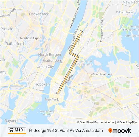 m101 Route: Schedules, Stops & Maps - Ft George 193 St Via 3 Av Via ...