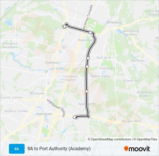 721 Route: Schedules, Stops & Maps - 8A to Port Authority (Academy ...