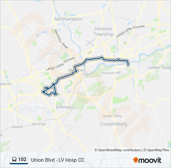 Ruta 102: horarios, paradas y mapas - Cedar Point Via Hosp (Actualizado)
