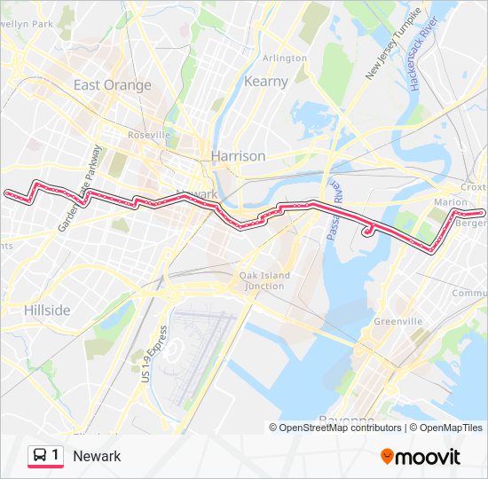 Ruta 1: horarios, paradas y mapas - Newark Ivy Hill Via Hudson Co ...
