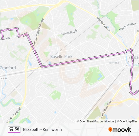 58 Route: Schedules, Stops & Maps - Kenilworth (Updated)