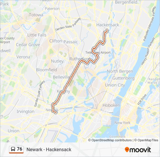 76 Route: Schedules, Stops & Maps - 76m Hackensack Via Meadowlands ...