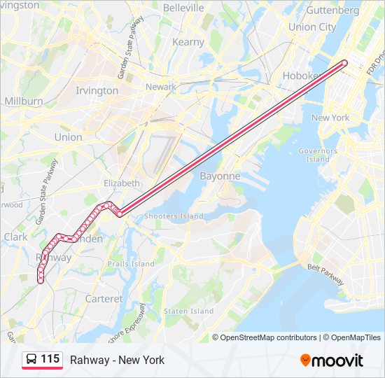 115 Route: Schedules, Stops & Maps - Rahway Via Elizabeth Ave (Updated)