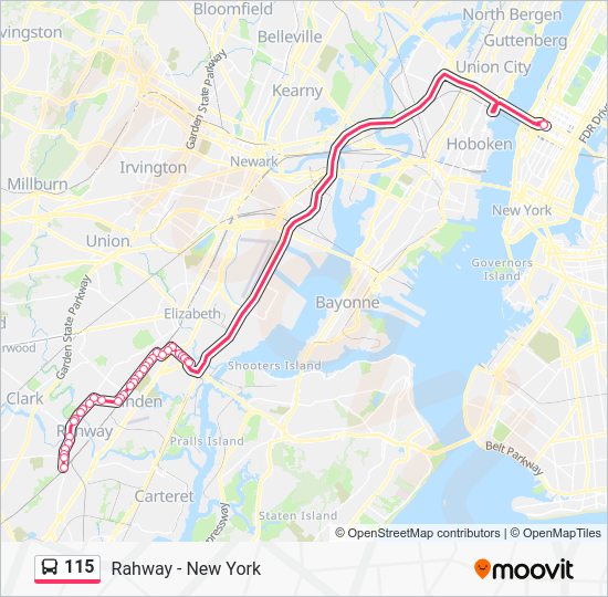 115 Route: Schedules, Stops & Maps - New York Via Elizabeth Ave (Updated)