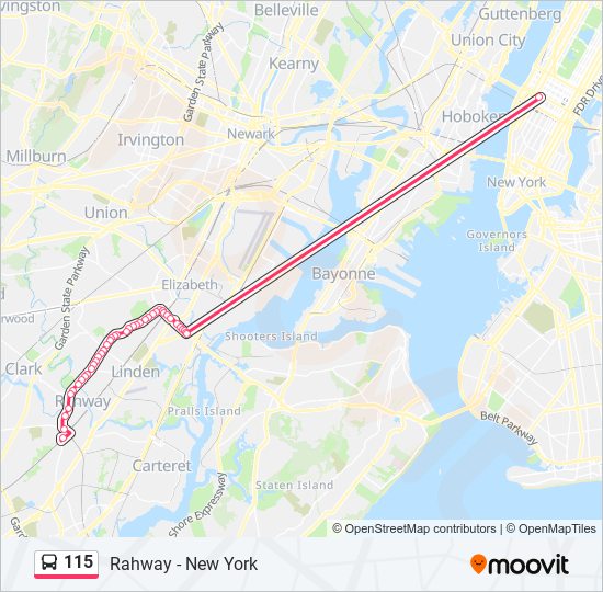 115 Route Schedules Stops Maps Rahway Updated 