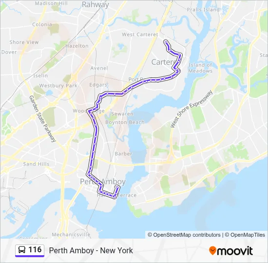 116 Route: Schedules, Stops & Maps - Carteret (Updated)