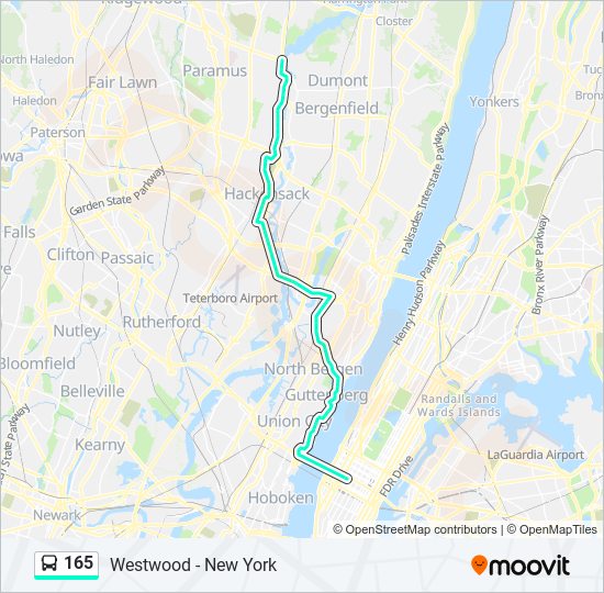 165 Route: Schedules, Stops & Maps - Oradell Oradell Ave (Updated)