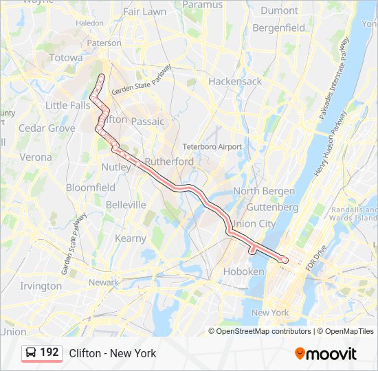 Ruta 192: horarios, paradas y mapas - 192x New York Express (Actualizado)