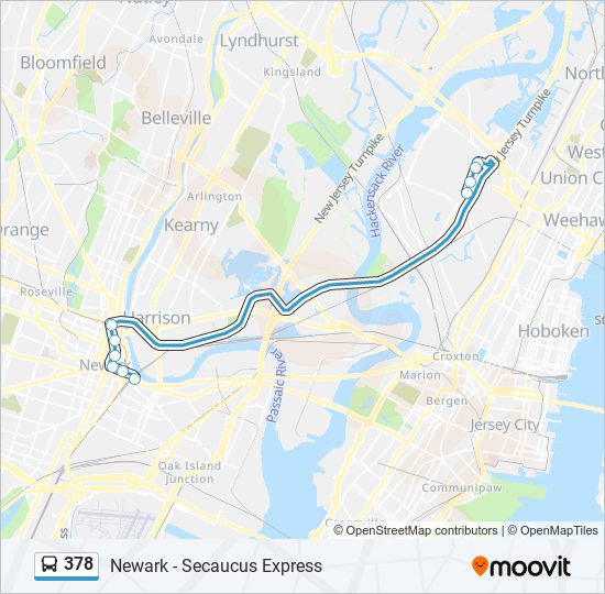 Ruta 378: horarios, paradas y mapas - Secaucus Ups Dr Only (Actualizado)