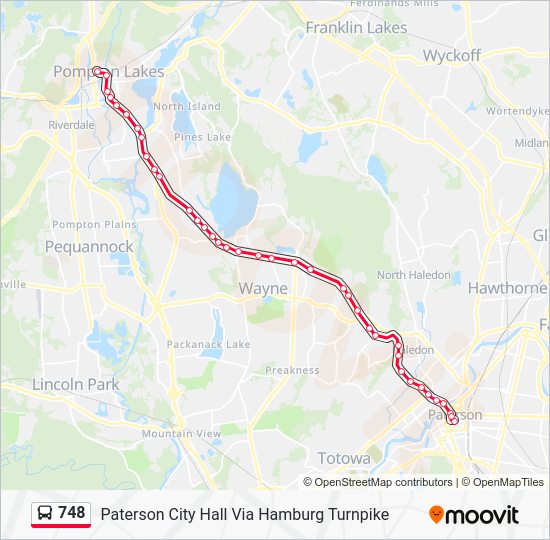 748 Route: Schedules, Stops & Maps - Paterson City Hall Via Hamburg ...