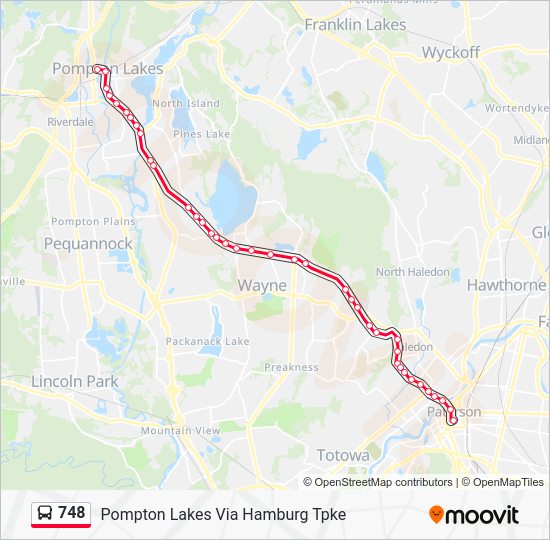 748 Route: Schedules, Stops & Maps - Pompton Lakes Via Hamburg Tpke ...
