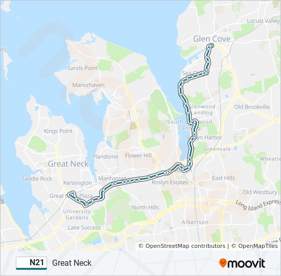 n21 Route: Schedules, Stops & Maps - Great Neck (Updated)