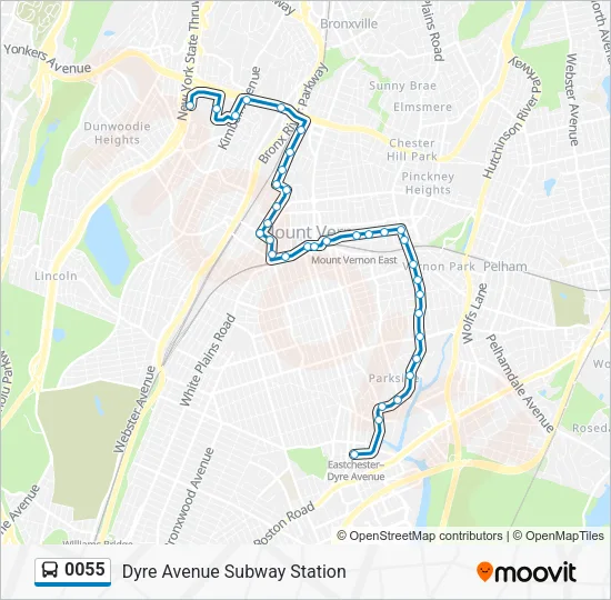 0055 Route: Schedules, Stops & Maps - Dyre Avenue Subway Station (Updated)