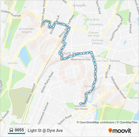0055 Route: Schedules, Stops & Maps - Light St @ Dyre Ave (Updated)