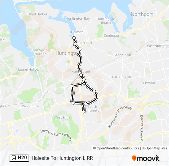 H20 Route: Schedules, Stops & Maps - Halesite To Huntington LIRR (Updated)