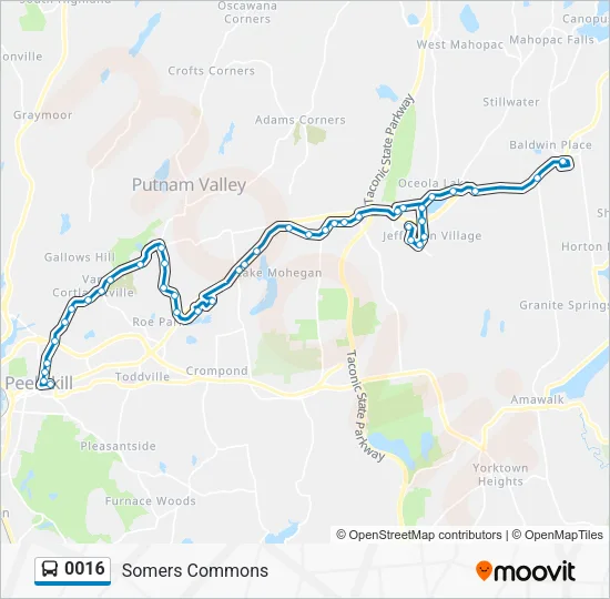 0016 Route: Schedules, Stops & Maps - Somers Commons (Updated)