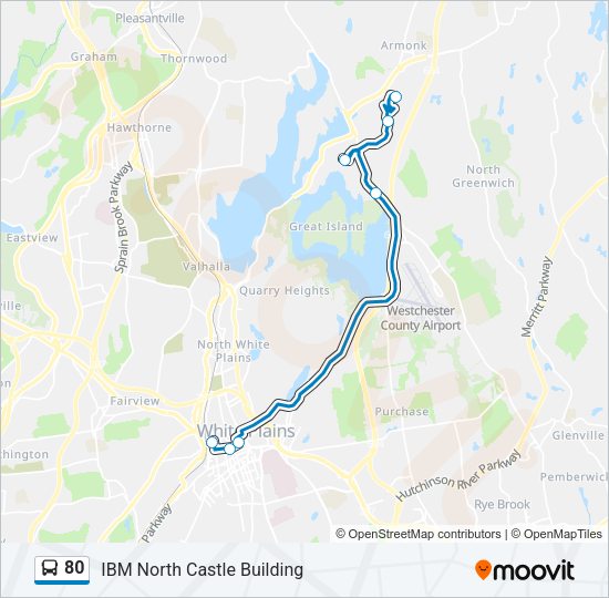 80 Route: Schedules, Stops & Maps - IBM North Castle Building (Updated)