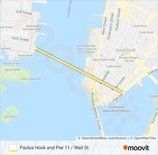 Ruta paulus hook and pier 11 wall st: horarios, paradas y mapas - Pier ...