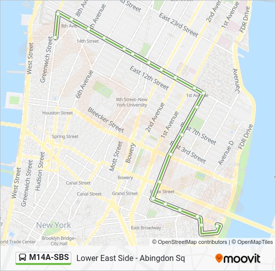 M14ASBS Route: Schedules, Stops & Maps - Select Bus Abingdon Sq Via 14 ...