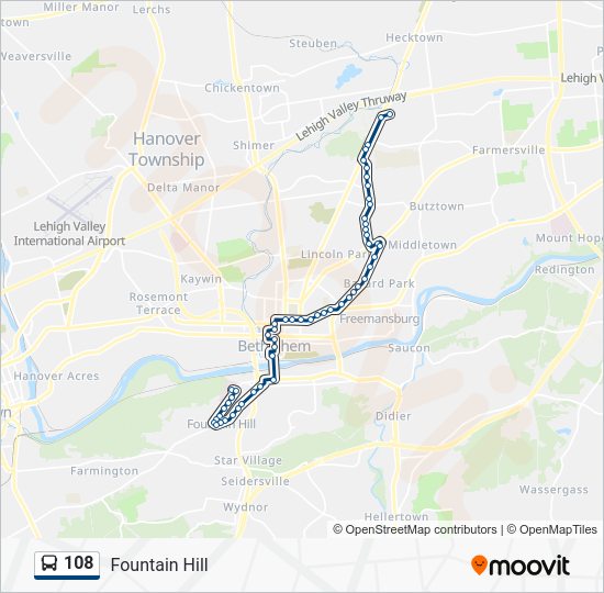 108 Route: Schedules, Stops & Maps - Fountain Hill (Updated)