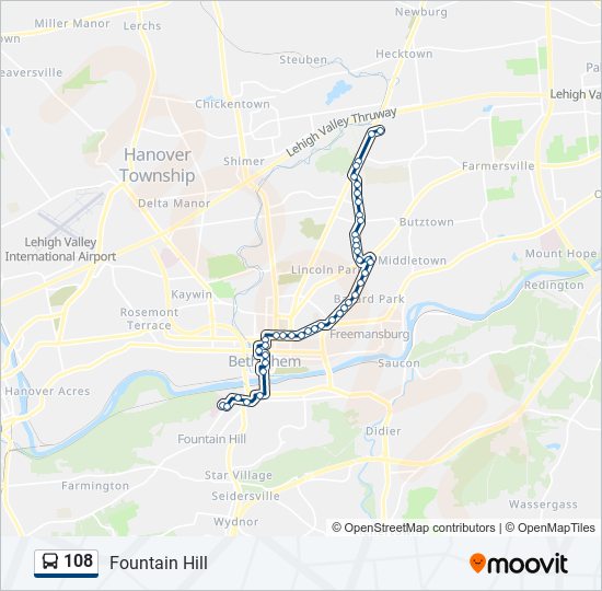 108 Route: Schedules, Stops & Maps - Fountain Hill (Updated)