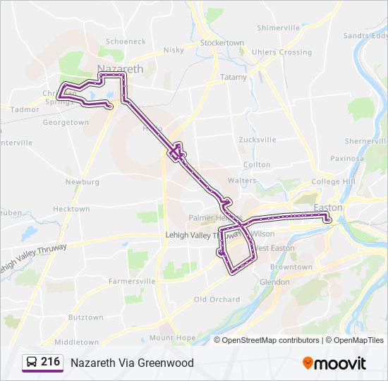 216 Route: Schedules, Stops & Maps - Nazareth Via Greenwood (Updated)