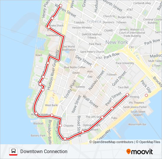 downtown connection Route: Schedules, Stops & Maps - Chambers Street ...