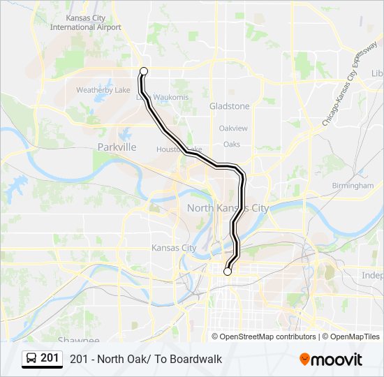 201 Route: Schedules, Stops & Maps - 201 - North Oak/ To Boardwalk ...