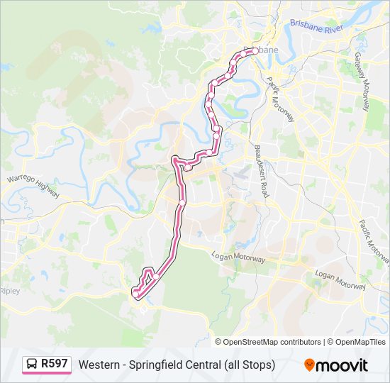 r597 Route: Schedules, Stops & Maps - Springfield Station (Updated)