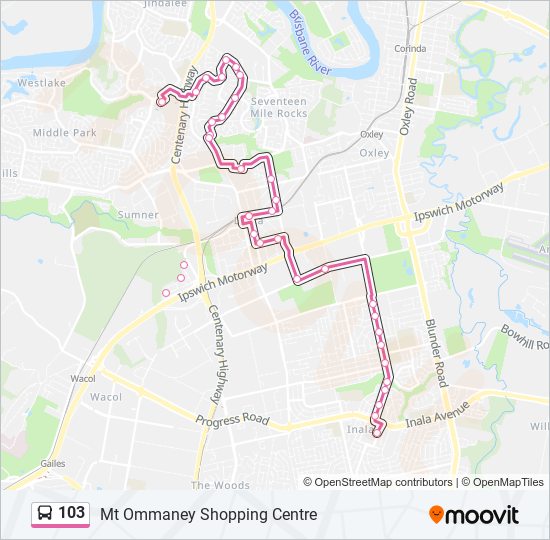 103 Route: Schedules, Stops & Maps - Mt Ommaney Shopping Centre (Updated)